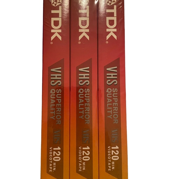 TDK | Other | 3pack Tdk Blank Vhs Tapes T2 6 Hr New Factory Sealed ...